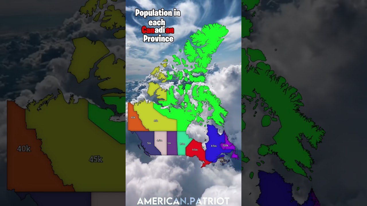 Population in Canadian Provinces | #shorts #mapping #canada #provinces #geography #northamerica