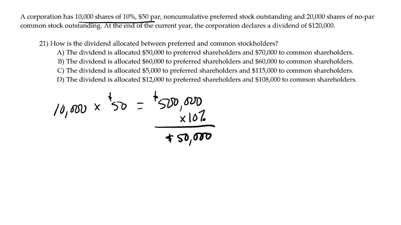 Dividend Allocation between Preferred & Common