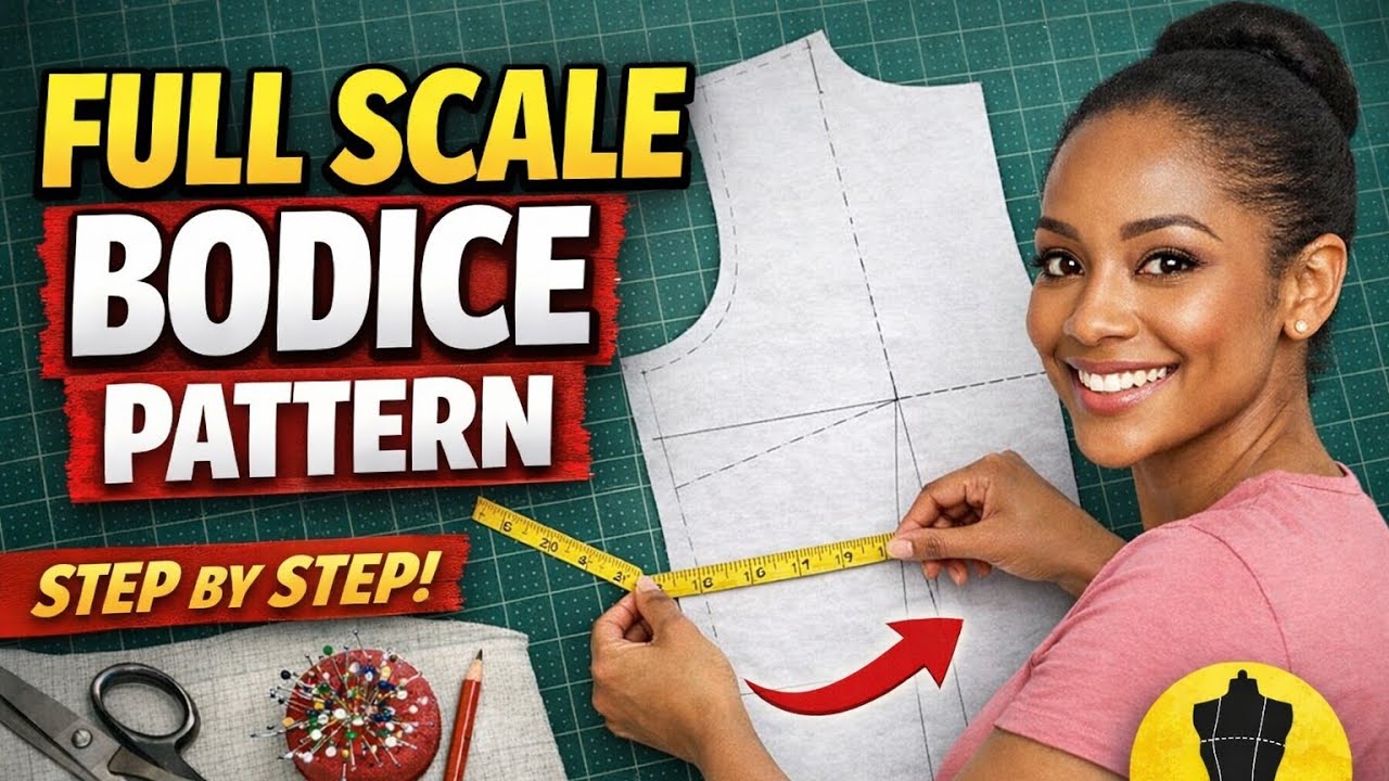 How to Draft a Full Scale Basic Bodice Pattern | Step-by-Step Beginner Sewing Tutorial