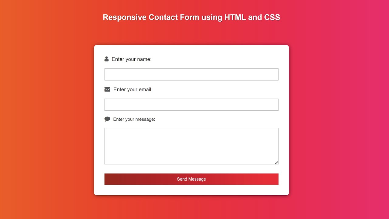 Responsive Contact Form using HTML and CSS - CodeHim