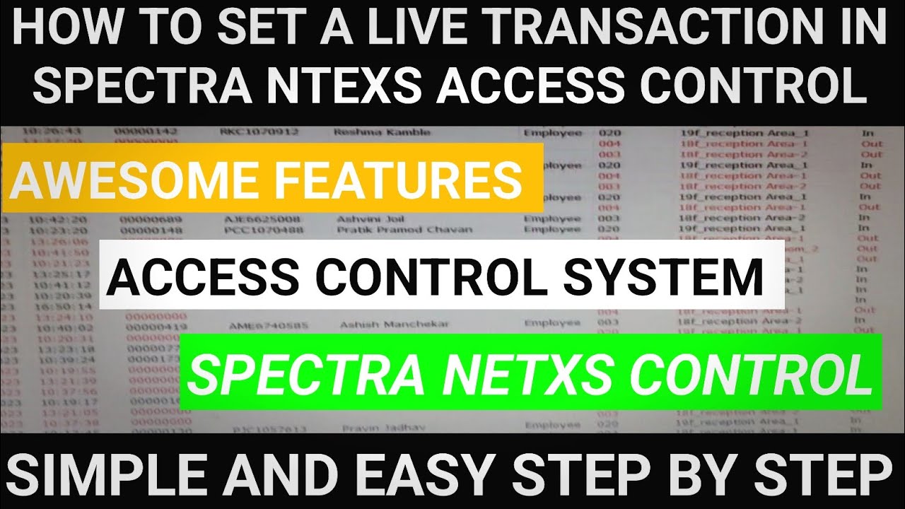 How to set a Live Transaction in Spectra NetXs Control Software.