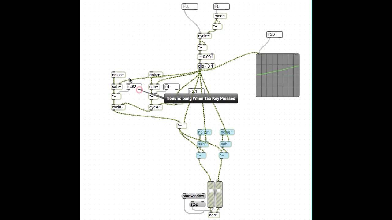 Max MSP patch: microsounds - Live Coding