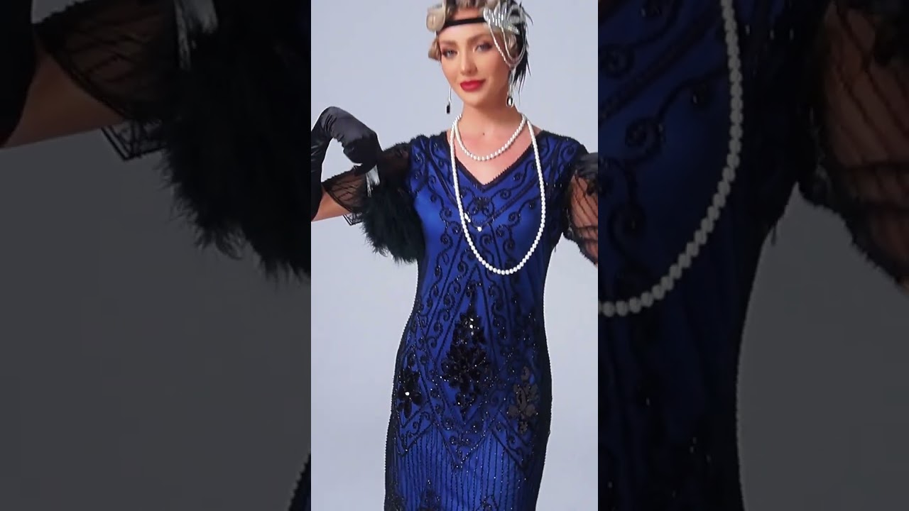 Plus Size 1920s Flapper Dress Gatsby Costume Fringed Sequin Art Deco Dress for Women