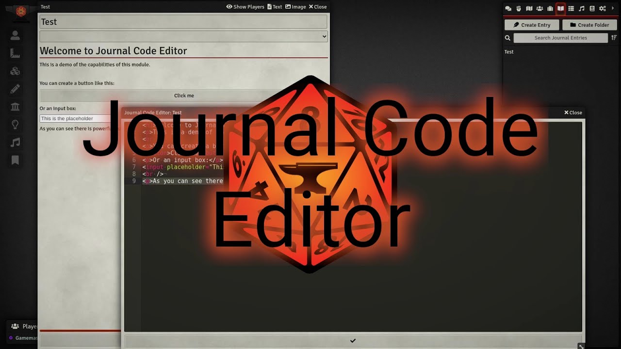 Journal Code Editor Showcase (v1)