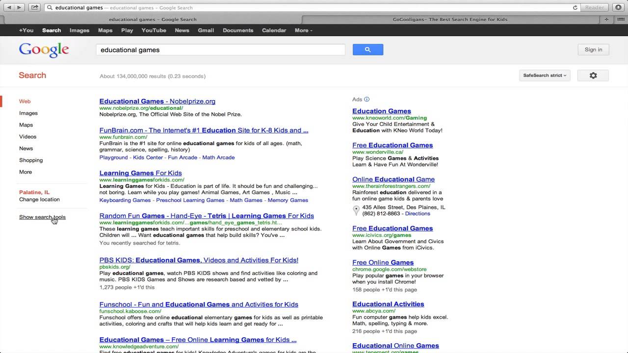 Safe Searching with Google and KidRex