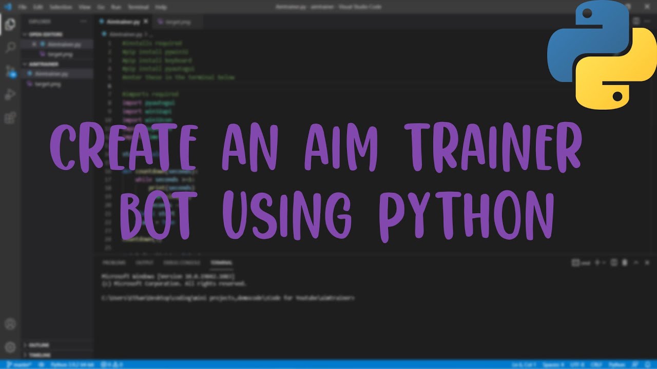 How to make an aim trainer bot using Python