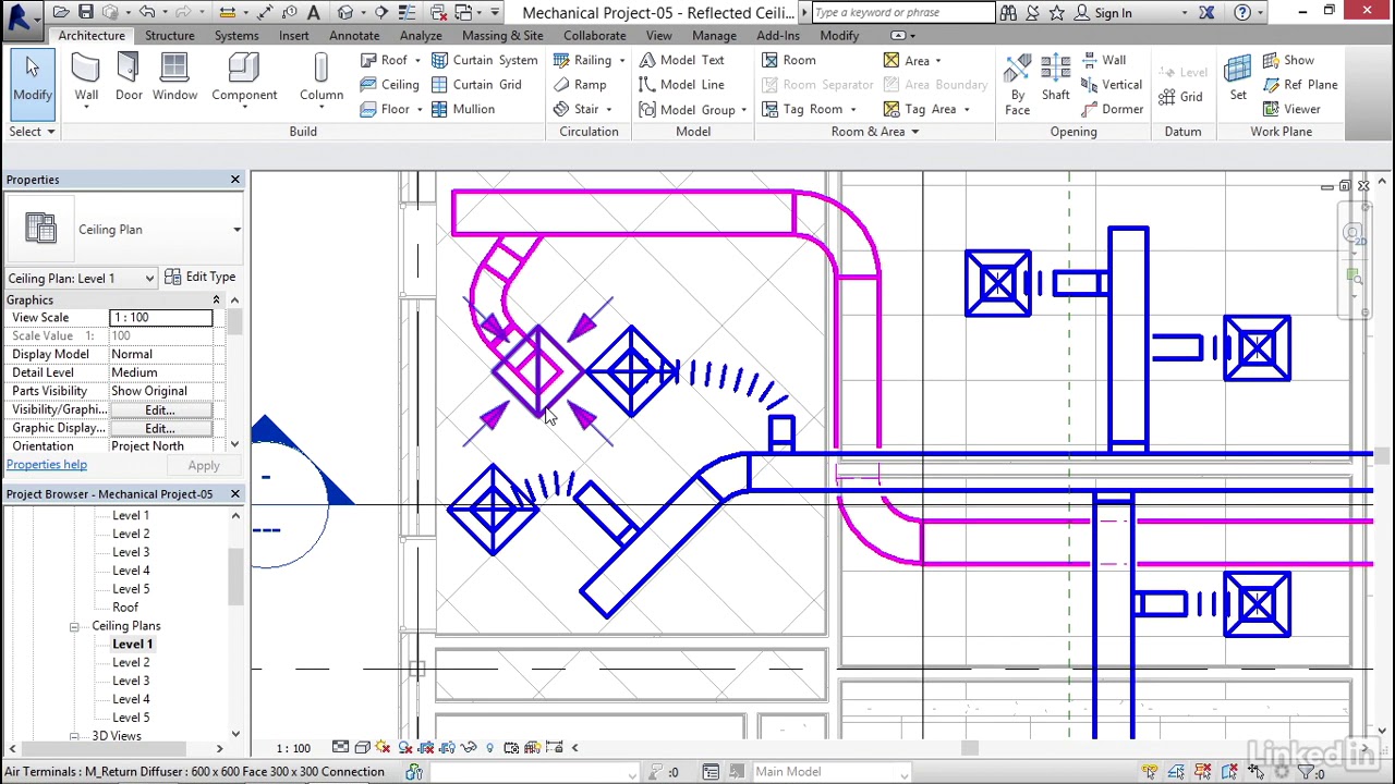 REVIT MECHANICAL : Adding a return duct