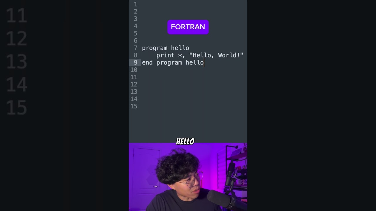 How to print hello world in 3 different languages #computerscience #swift #fortran #assembly