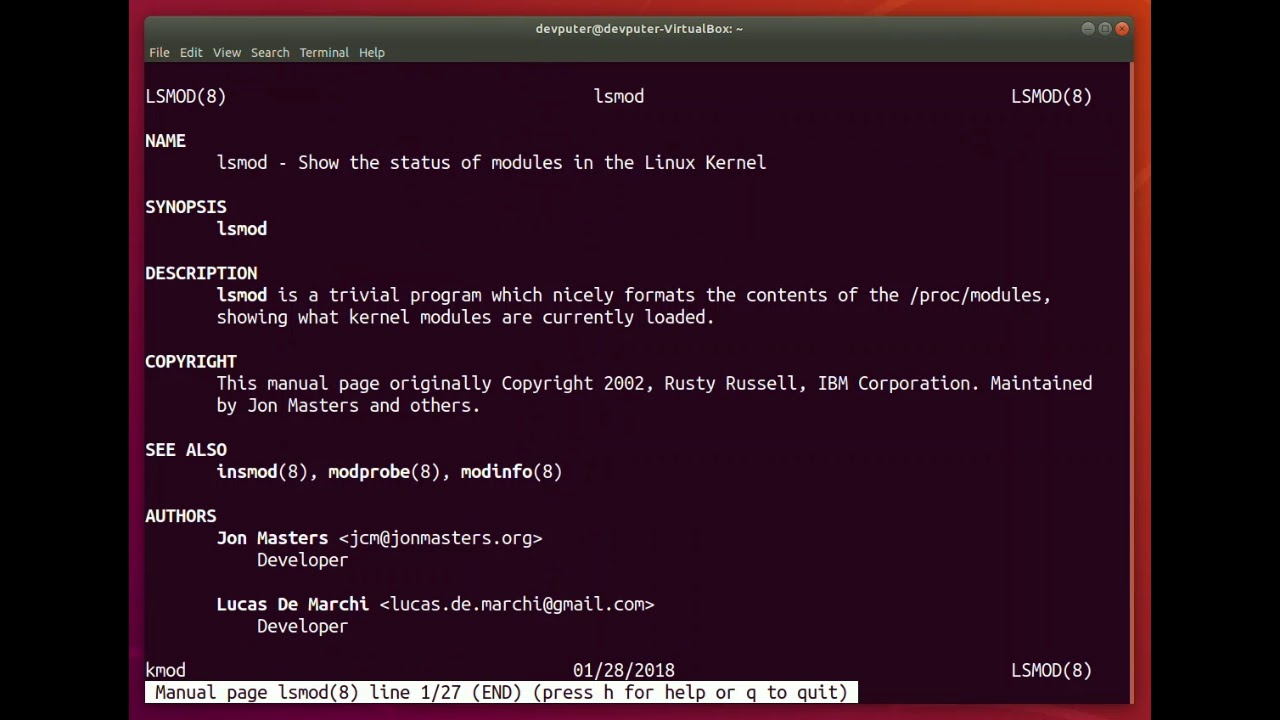 Top 5 command used for Linux Kernel Module Programming