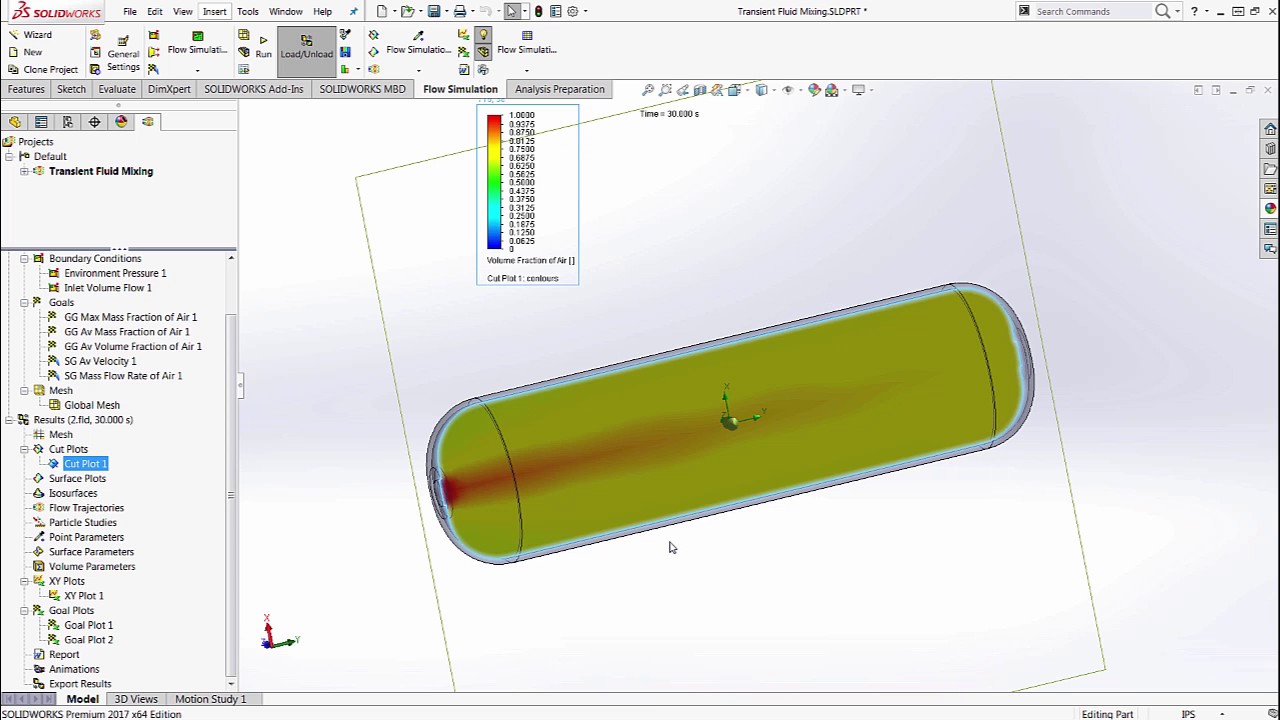 SOLIDWORKS Flow Simulation - Fluid Mixing Transient Analysis Optimization