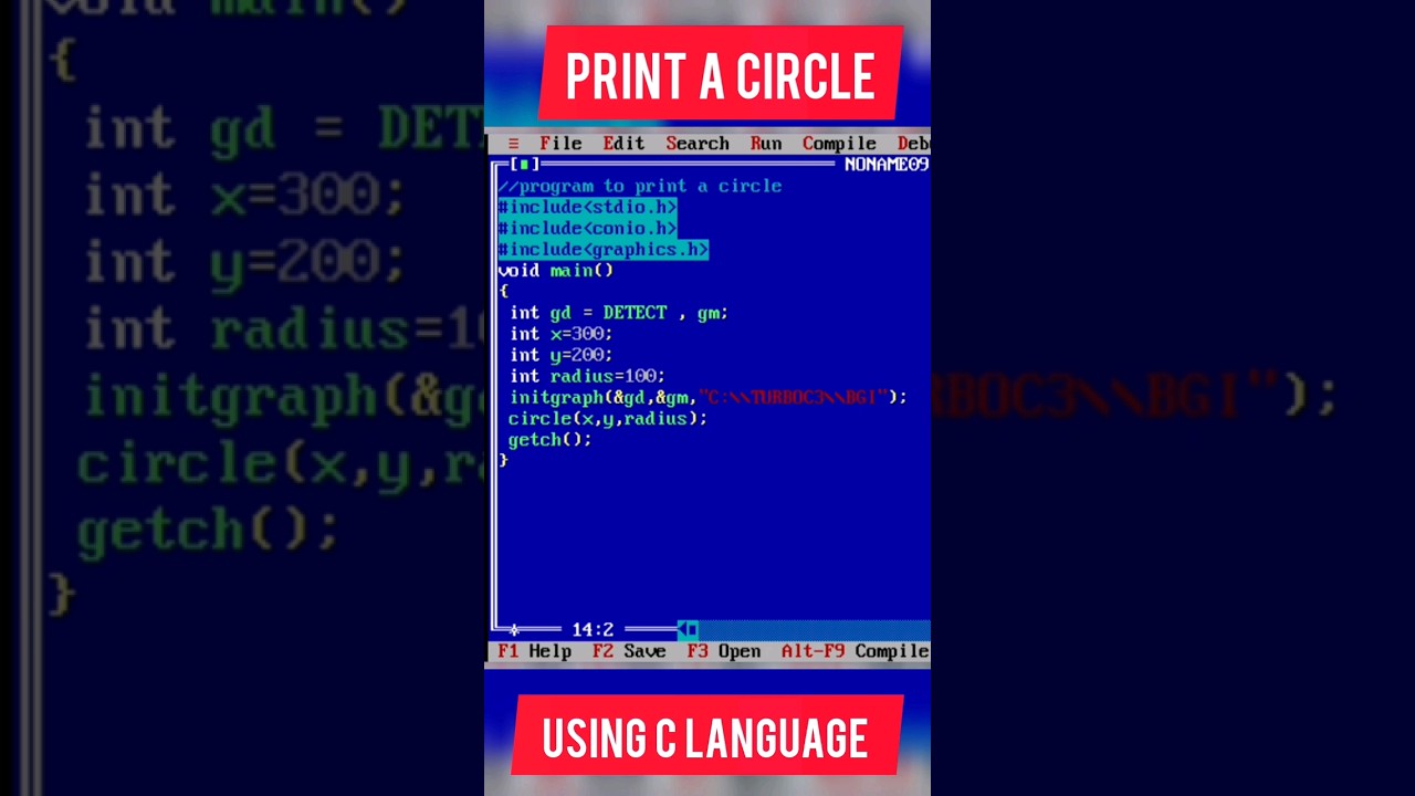 Program to draw a Circle using c graphics | #shorts|#programming|#coding
