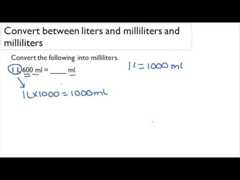 Convert between liters and milliliters and milliliters