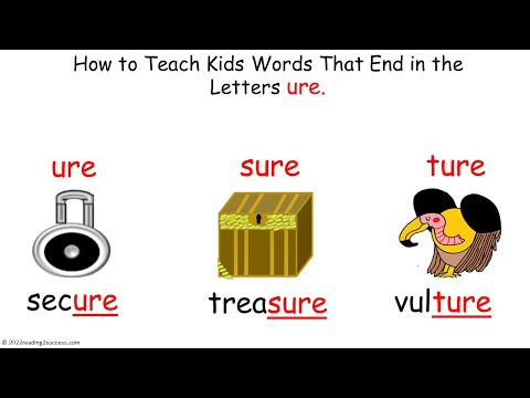 How to Teach Kids Words Endings 'ure', 'sure' and 'ture'