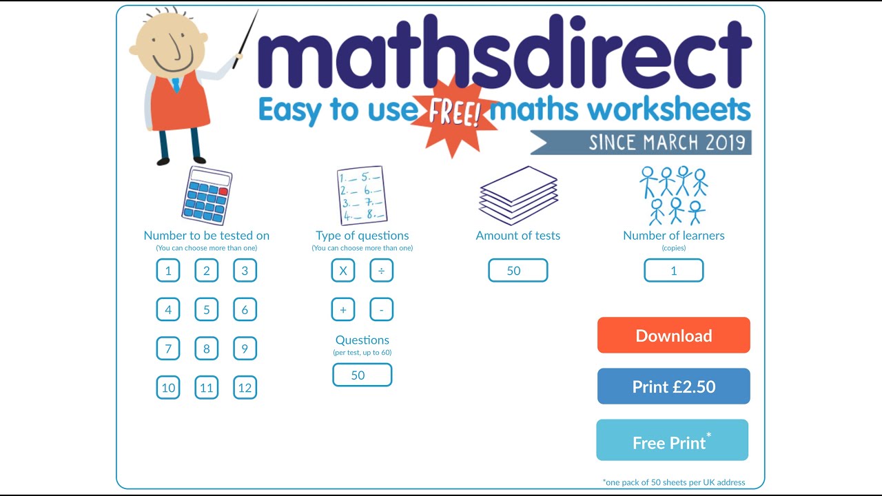 How to order our free maths sheets