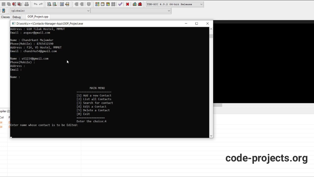 Contact Manager App In C++ With Source Code | Source Code & Projects