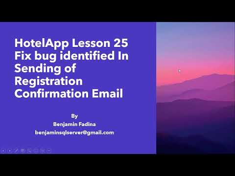 HotelApp Lesson 25 Fix bug identified In Sending of Registration ...