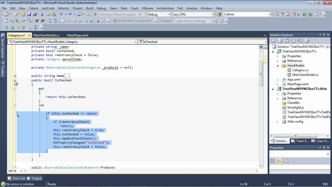 TreeView - Part 4: Implement a Tri-state CheckBox Using MVVM
