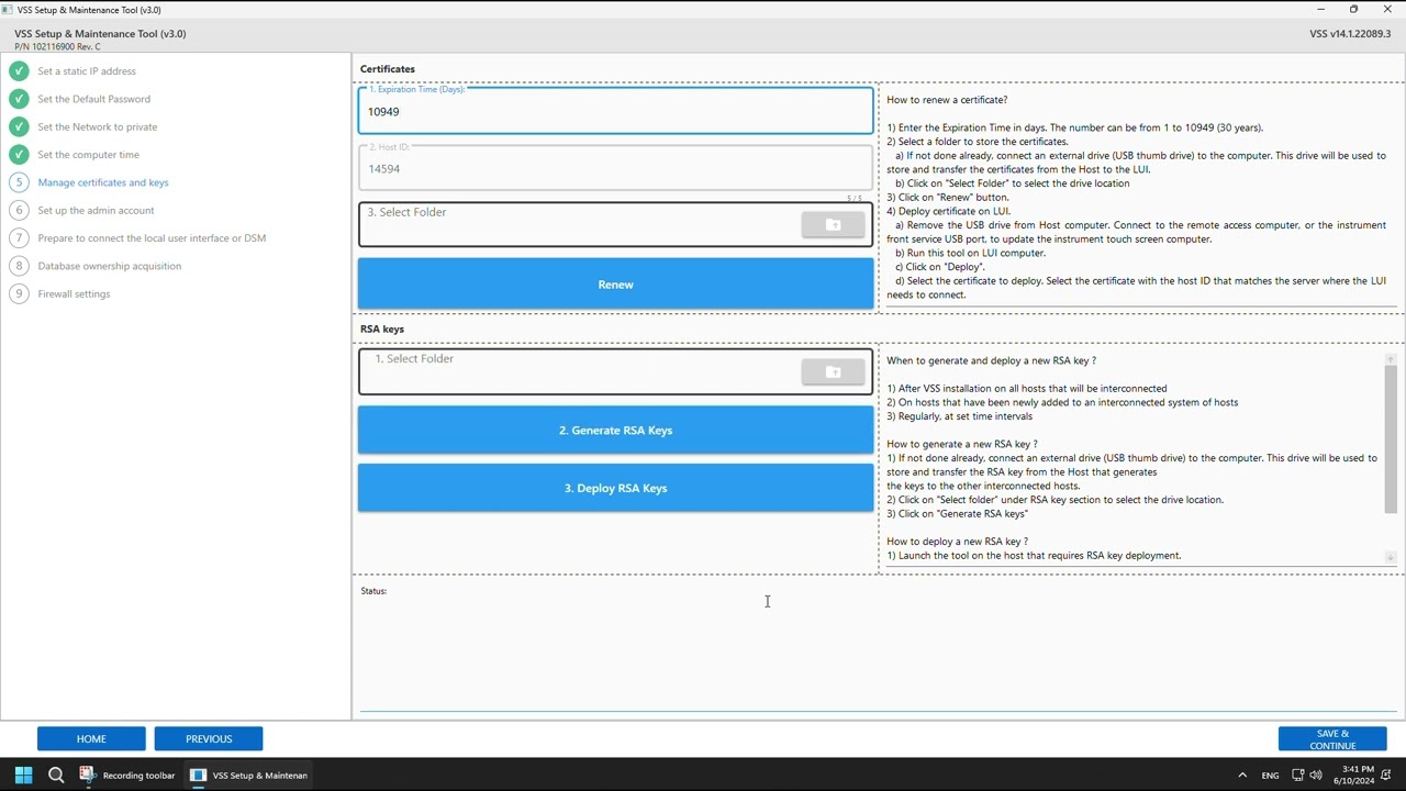 Ventana System Software v14.x setup