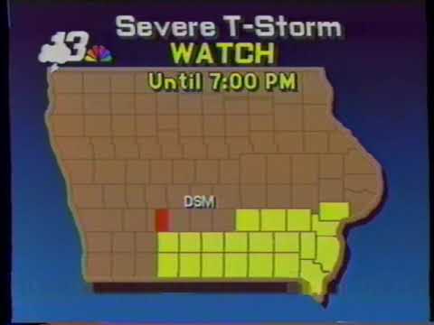 WHO-TV Thunderstorm Watch Alert (1990)