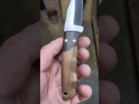 Making a knife handle with walnut and wenge wood.