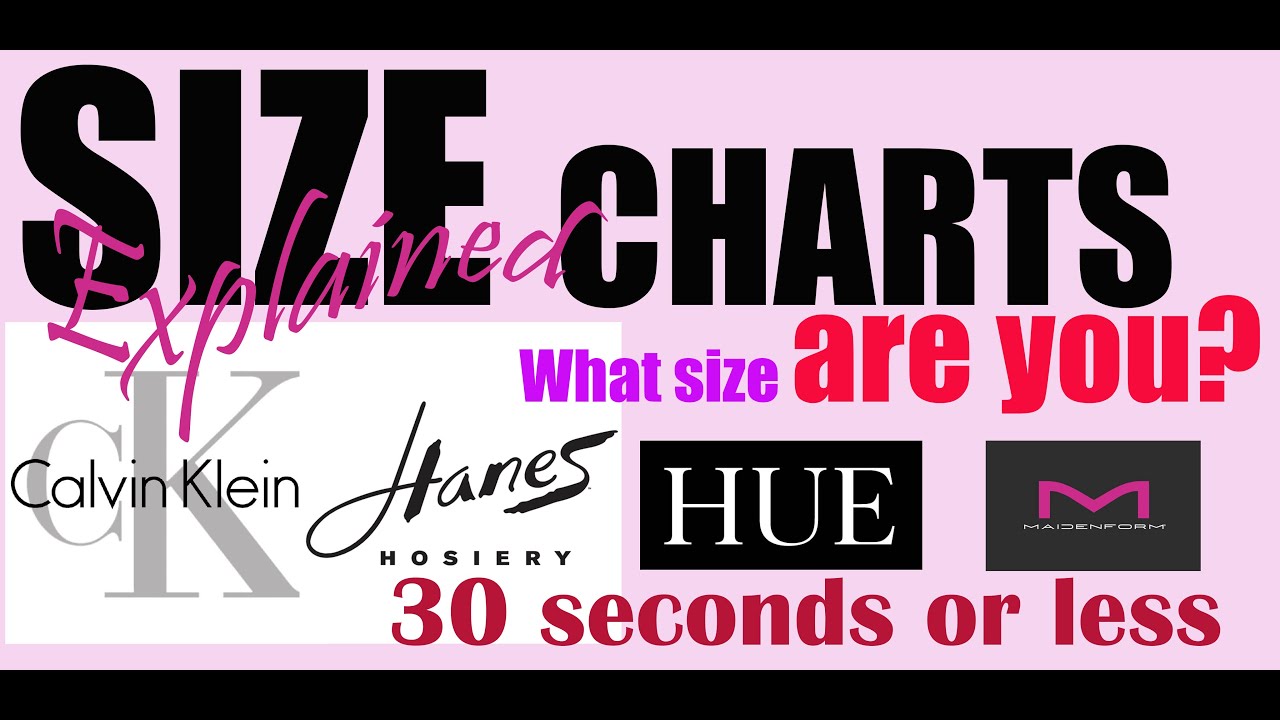 How to read a designer hosiery size chart Calvin Klein  Hue Hanes Maidenform