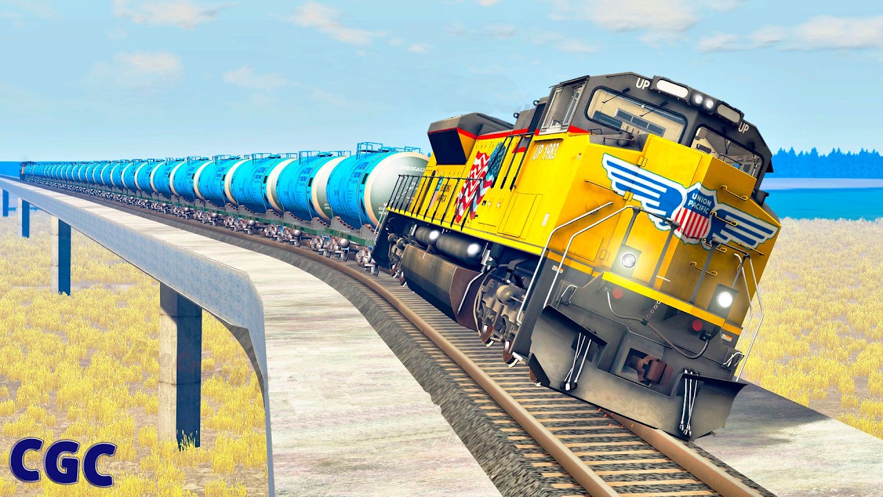 BeamNG Drive Diesel Train Crashes #4