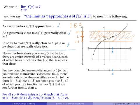 Video 1.2a: Understanding the Formal Definition of a Limit