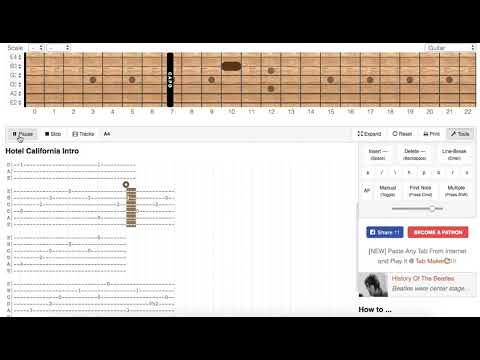 Hotel California Intro Guitar Tabs On Acousterr