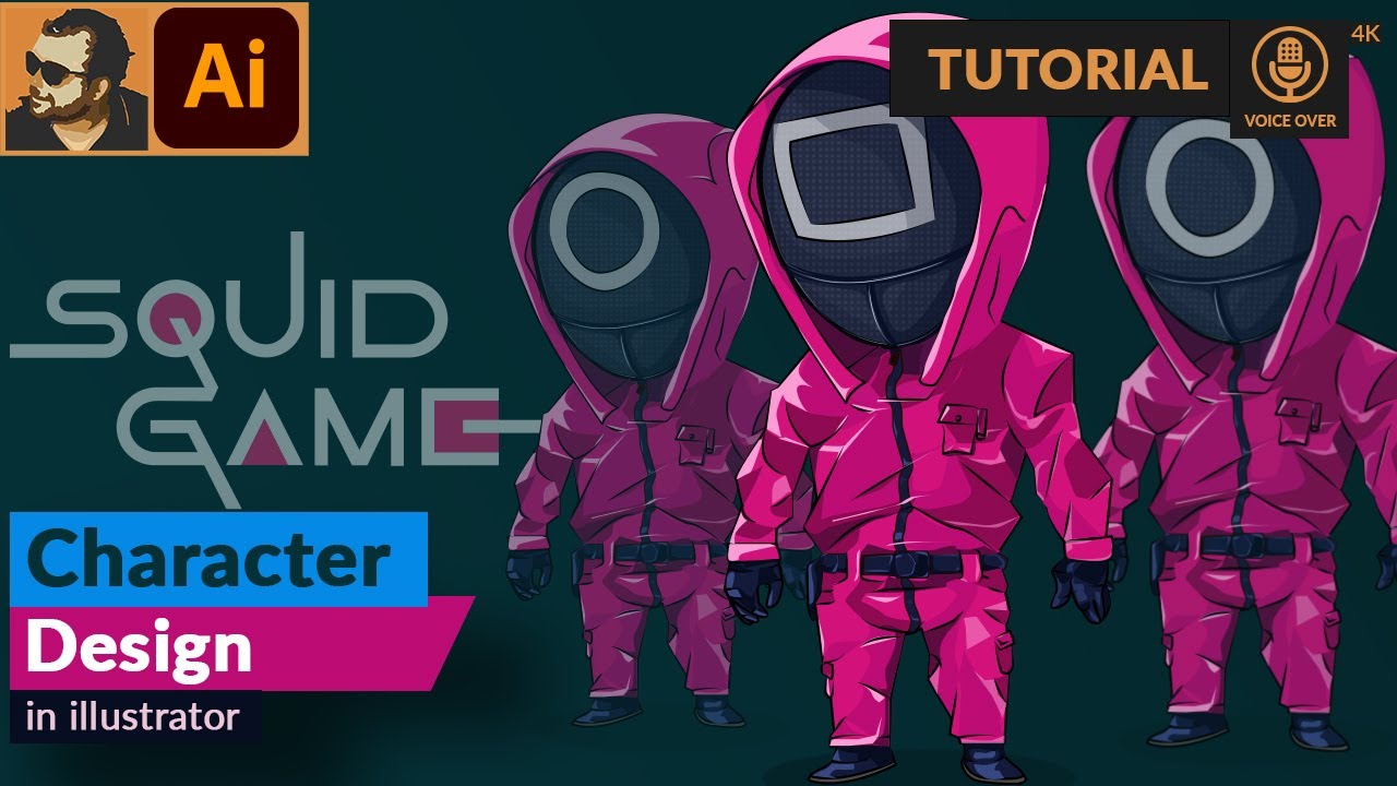 How to Draw Squid Game Characters in Adobe Illustrator | Tutorial