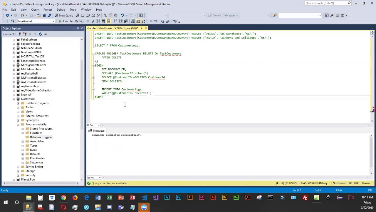 SQL Server Insert, Delete and Update Triggers