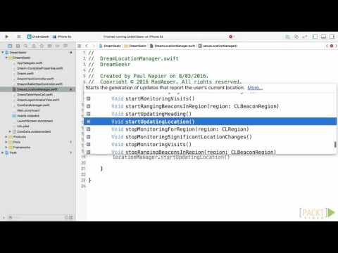 Learn Advnc Swift 2 App Dev Implementing Core Location to Receive Ur urs Locn Upds| packtpub com ...