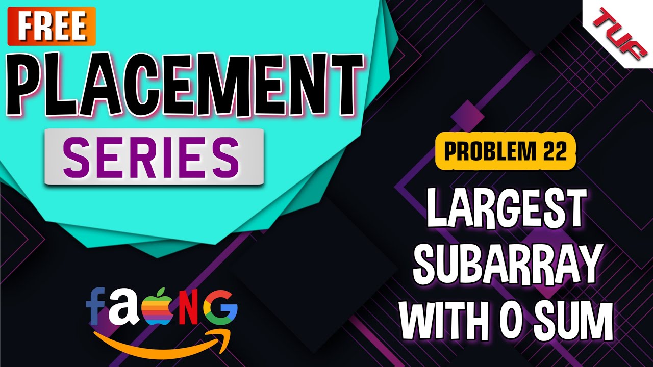 Largest Subarray with Zero Sum | Amazon | MMT