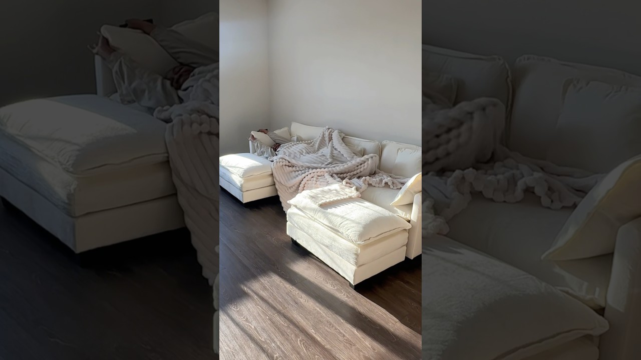 new Amazon cloud couch ☁️🤍 #cloudcouch #amazonfinds #amazonmusthaves #newapartment #neutralhome