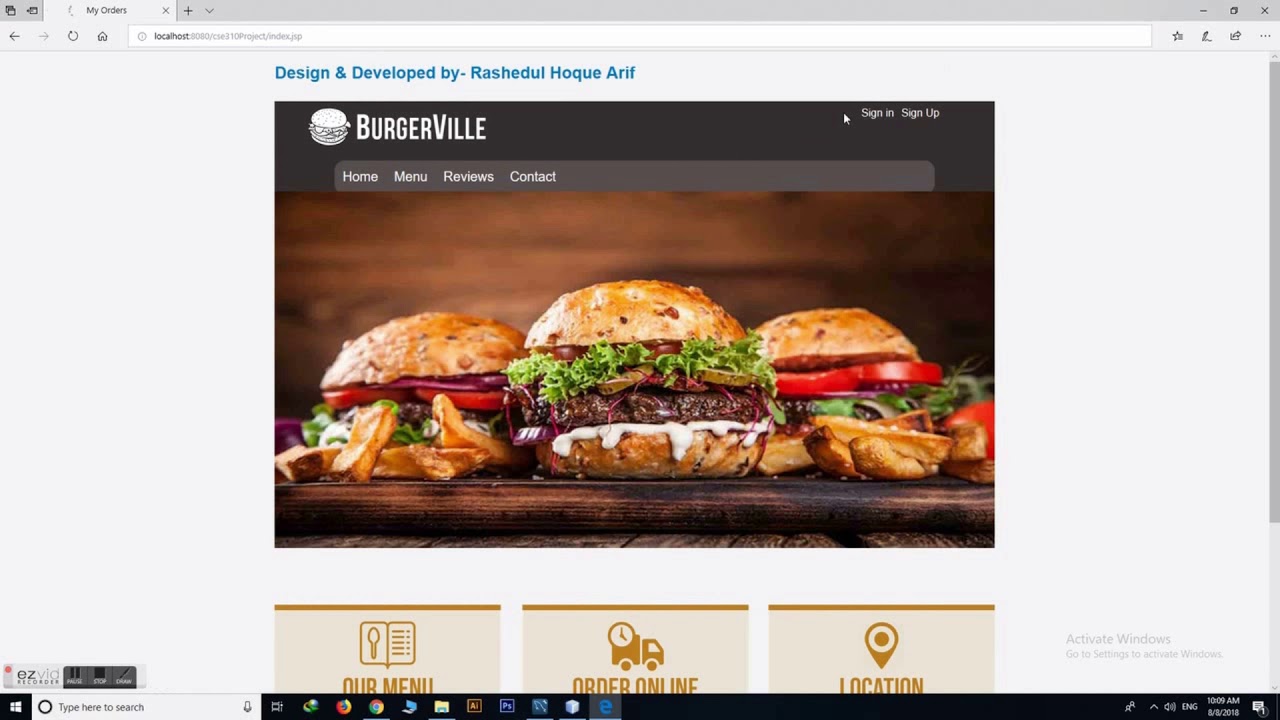 Java Web Project: Restaurant Management System using HTML, CSS, Java,and Mysql Workbench