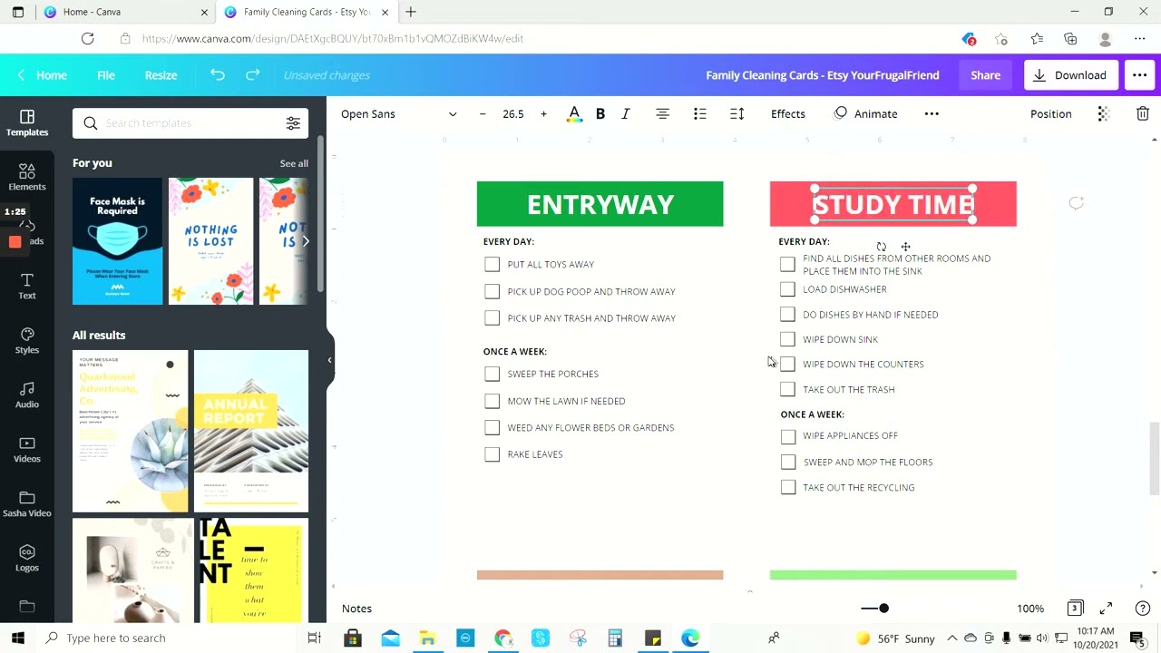 How to Use a Family Cleaning Checklist & Editable Canva Template for Weekly Chores