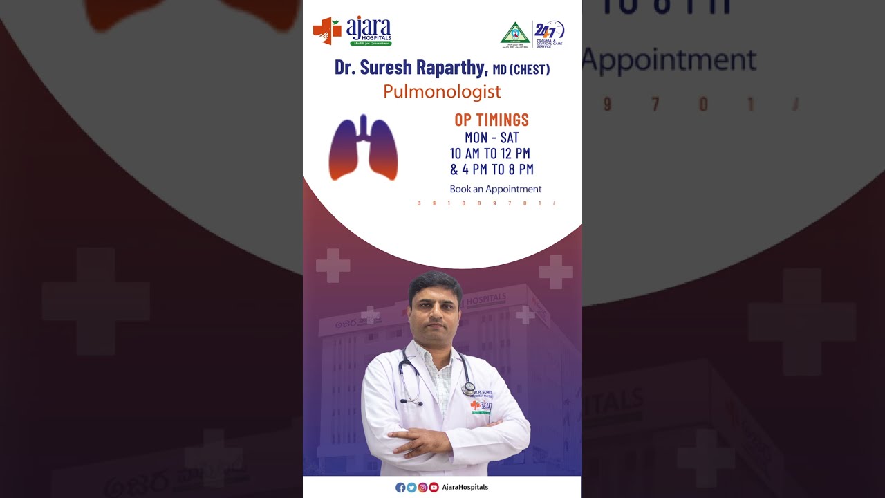 Dr R. Suresh MD (Chest) | #pulmonologist  | #ajarahospital | #warangal  #shorts #yshortsindia