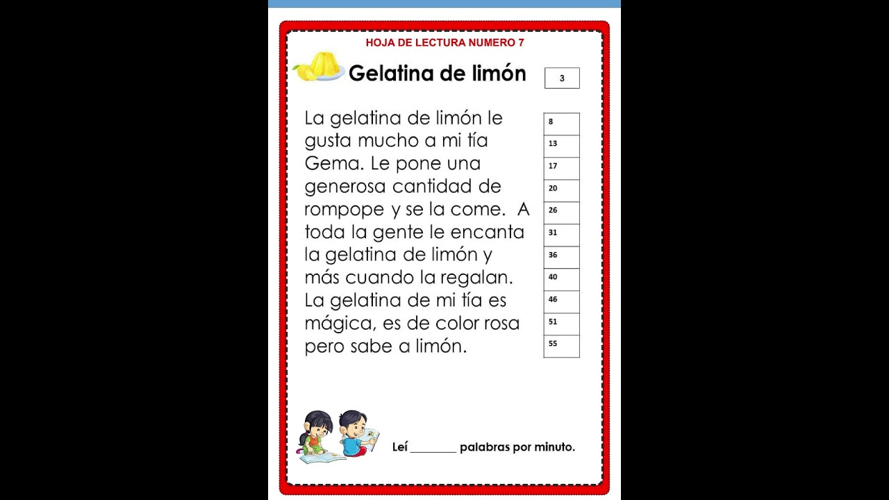 Cuadernillo de Lecturas para medir velocidad lectora