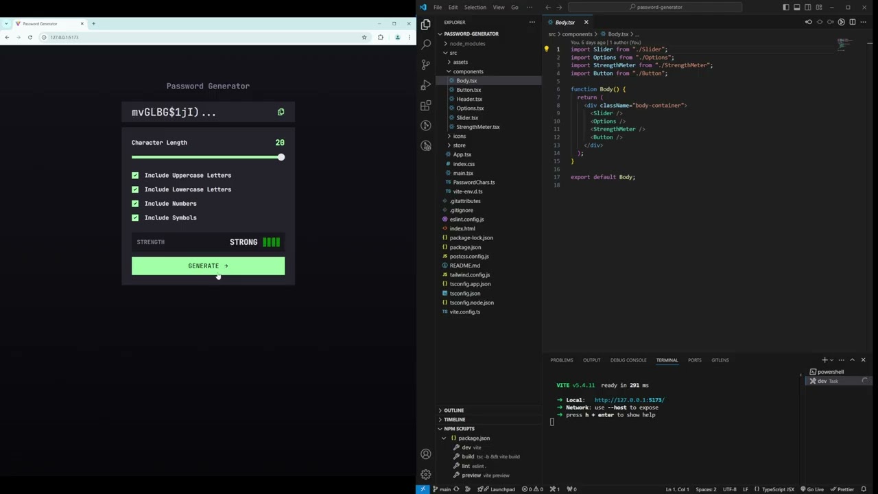 Password generator(React,TS)