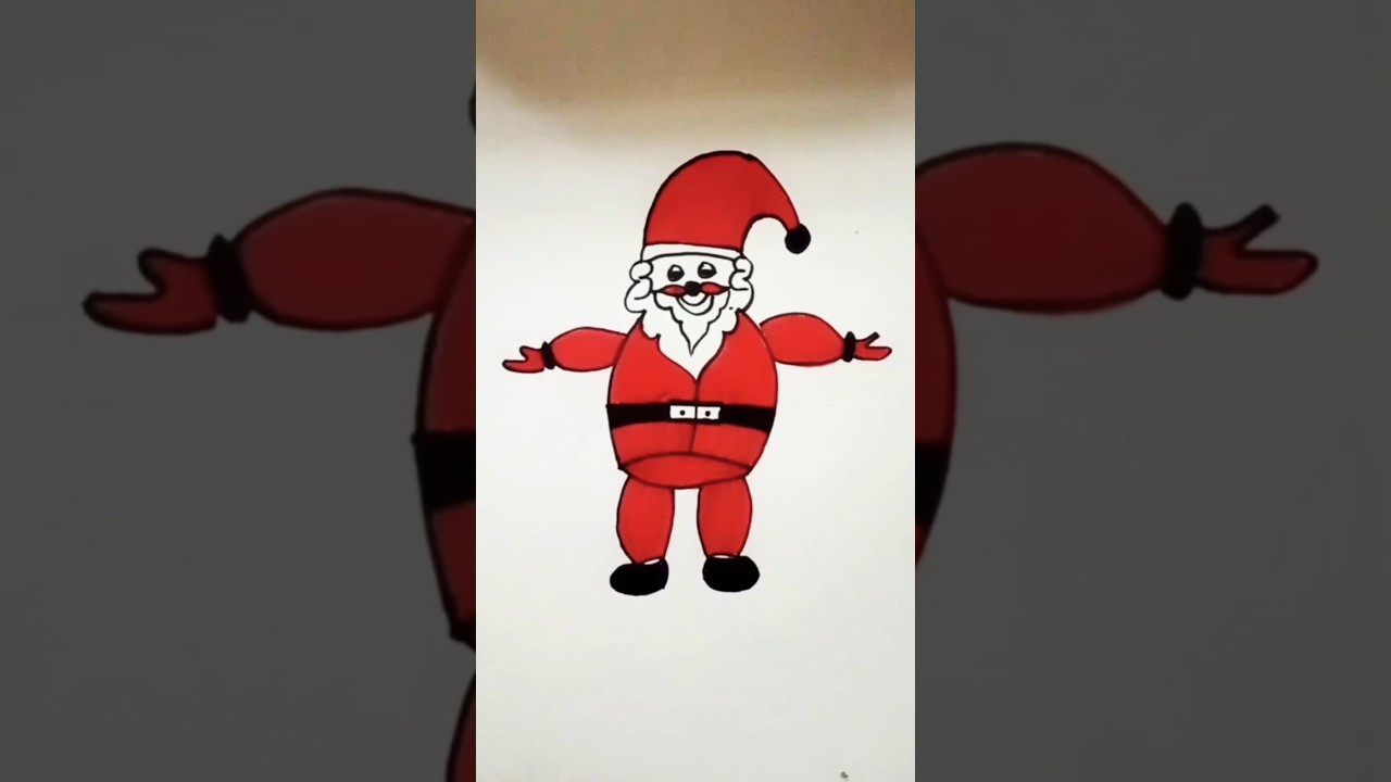 How to draw Santa clause in easy 🧑🏻‍🎄 Happy X-mas in advance ❤️ #trending #santaclause #christmas