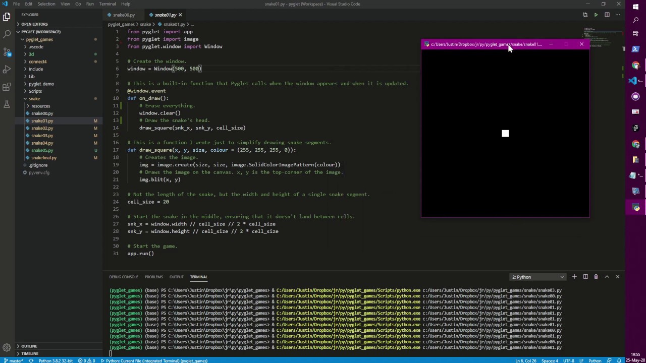 Python Pyglet Snake 2
