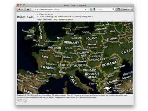 WebGL Earth - an open-source 3D globe running in a web browser (JavaScript, HTML5 Canvas, WebGL)