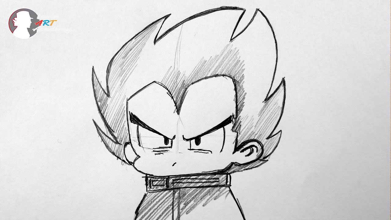 How to Draw Vegeta Chibi Step by step