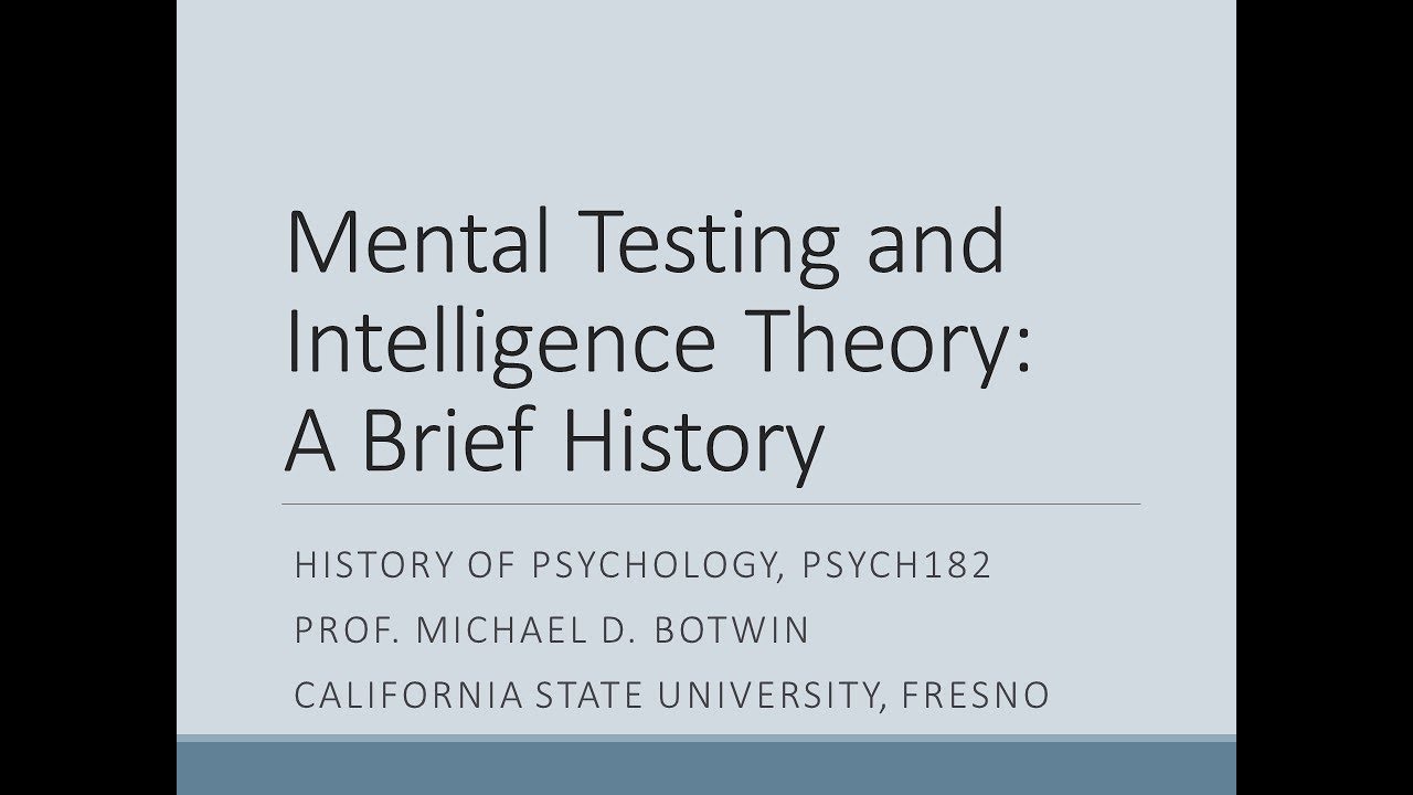 P182 Intelligence    A Brief History