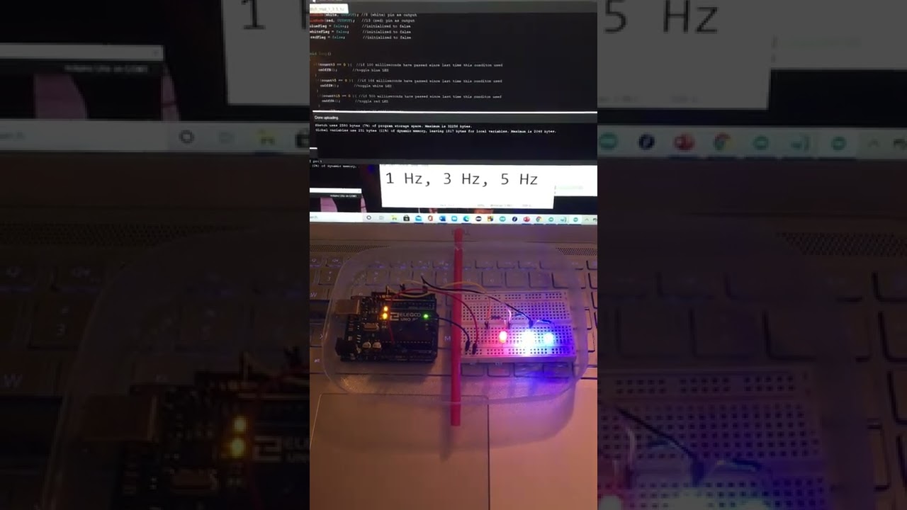 1 Hz, 3 Hz, 5 Hz LED Blinker.