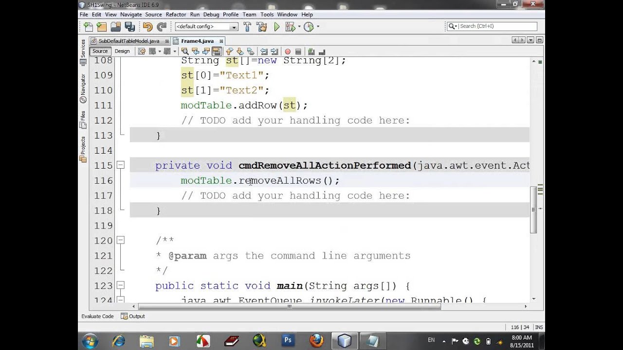 02 Jtable, Customize DefaultTableModel