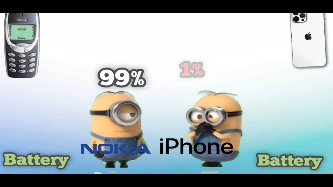Nokia Battery vs iPhone Battery meme 4