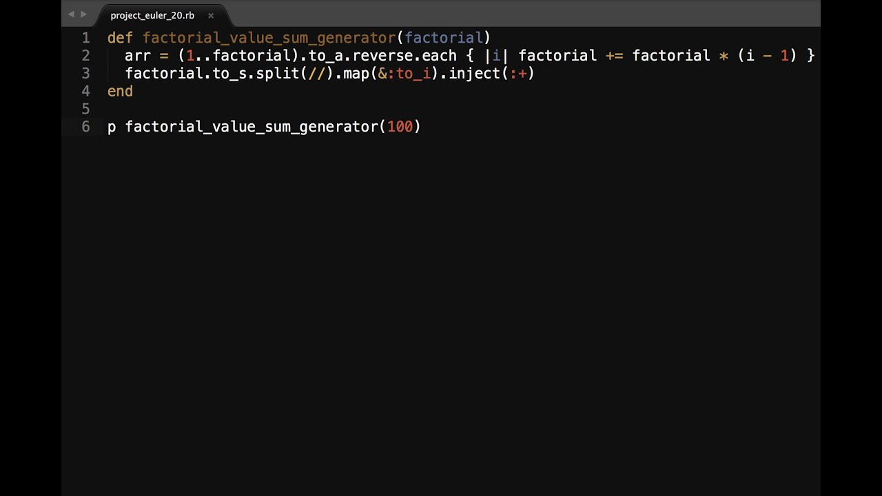 Using factorials in Ruby