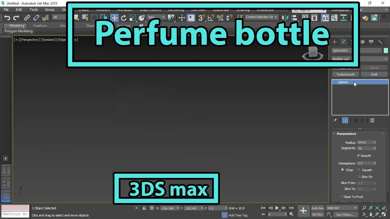 perfume bottle modeling  | 3ds max tutorial | study Edutech | Hindi Tutorial