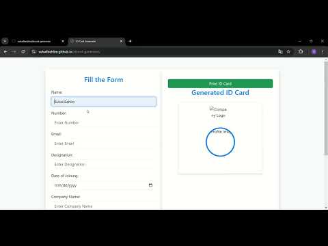 ID Card Generator || Advance || ID Card Print