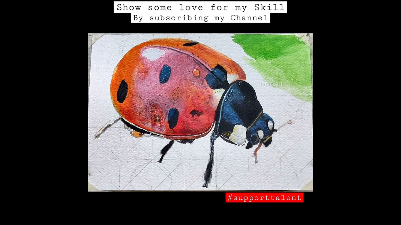 Realistic Watercolour Painting of Lady Bug | Goms_art